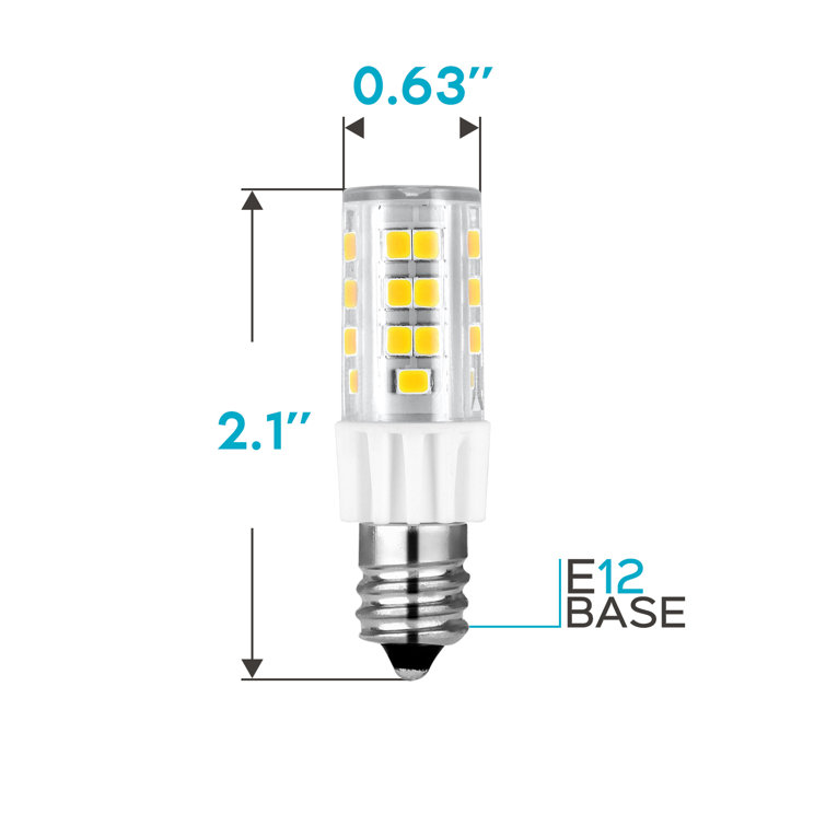 Luxrite 4.2 Watt (40 Watt Equivalent), T4 LED, Dimmable Light Bulb, E12/Candelabra Base | Wayfair